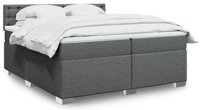 Box spring postel s matrací tmavě šedá 200x200 cm textil 3288310