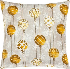 Bellatex Polštářek VÁNOCE Zlatá,Šedá 45x45 cm