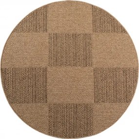 Koberec TIMBER kostky, béžový kruh