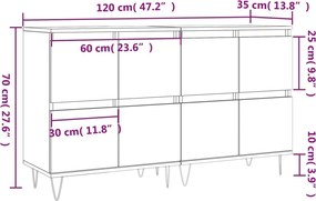 vidaXL Příborníky 2 ks kompozitní dřevo [3190175] Barva: šedá sonoma