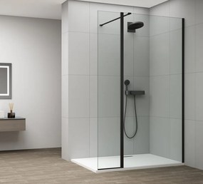 Polysan Esca Black Matt walk in sprchová zástěn 120 x 210 cm s otočným panelem 60 cm černá čiré sklo ES3A120B60B
