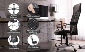 Casaria Kancelářská židle Deluxe Black s síťovinou