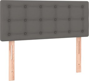Box spring postel s matrací šedá 90x200 cm umělá kůže 3141105