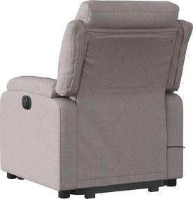Elektrické zvedací masážní polohovací křeslo taupe textil 3205024