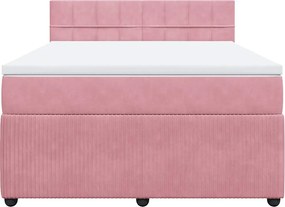 Box spring postel s matrací růžová 140x200 cm samet 3287763