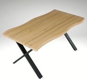 Vikio Jídelní set pro 4 osoby 160x90 cm dub noha X šedá židle VJS236-4S-S