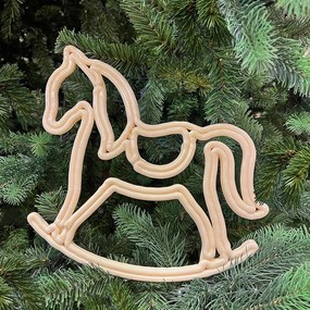 ECOprint vánoční ozdoba koníček 30 cm bílá, 3D tisk, plast, venkovní
