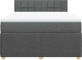 Box spring postel s matrací tmavě šedá 140x200 cm textil 3287480
