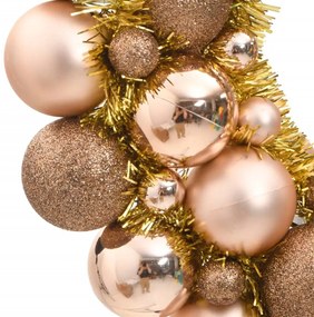 Vánoční věnec růžově zlatý 45 cm polystyren - Default Title
