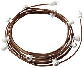creative cables Hotový světelný řetěz LUMET 12,5 m je sestavený z 10 bílých objímek, háčku a zástrčky Barva kabelu: Černá-whisky - CZ22