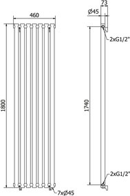 Mexen Texas dekorativní radiátor 1800 x 460 mm, 965 W, bílý - W203-1800-460-00-20