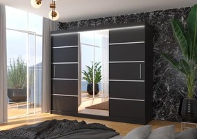 Posuvná skříň se zrcadlem a LED osvětlením SALTO 250
