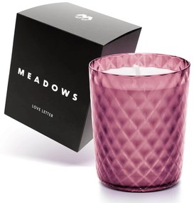 MEADOWS Vonná svíčka Meadows Love Letter 200 g, růžová barva, sklo, vosk