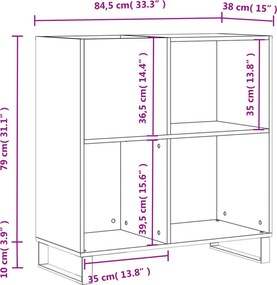 vidaXL Skříňka na LP desky 84,5 x 38 x 89 cm kompozitní dřevo [831780] Barva: dub sonoma