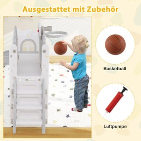 Costway Dětská skluzavka 9 v 1 Dětská skluzavka s basketbalovým košem