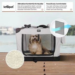 Leopet Přepravní box pro psy XXXL, 102 x 69 x 69 cm, šedý
