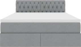Postel s úložným prostorem a matrací Světle šedá 140 x 190 cm 3370569