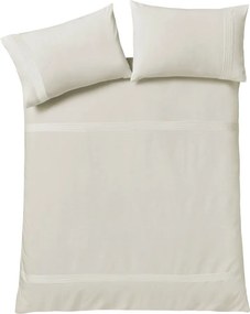 Krémové povlečení na jednolůžko 135x200 cm Pintuck Easy Iron Percale – Catherine Lansfield