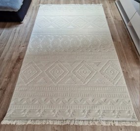 HU Krémově béžový moderní koberec TWIST CREAM 23929A Rozměr: 60x100 cm