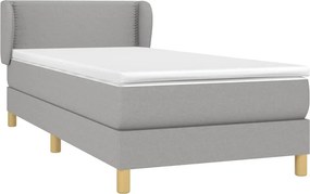 Box spring postel s matrací světle šedý 100 x 200 cm textil 3126701