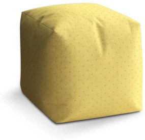 Sablio Taburet Cube Červené kroužky na žluté: 40x40x40 cm