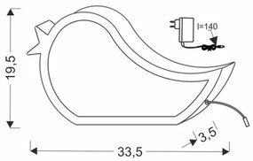 LED Dětská stolní lampa BIRD LED/12W/230V modrá