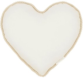Boho polštář srdce s bublinkami vanilka 44 cm
