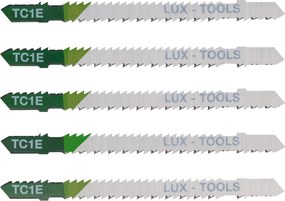 LUX-TOOLS Listy přímočaré pily na dřevo upínání T, 5 ks