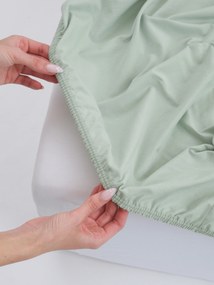 MK Lůžkoviny Jersey prostěradlo s elastanem Deluxe 220 × 200 cm – šedozelená