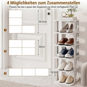 Costway 6-Tier Stohovatelný stojan na boty Vertikální organizér bot Volně