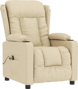 Elektrické polohovací křeslo krémové textil 3098786