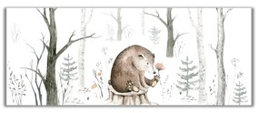 Malvis ® Obraz Malovaný medvídek Velikost (šířka x výška): obdélník - 100x45 cm