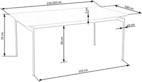 Jídelní stůl Tragano, dub / černá