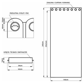 Béžový zatemňovací závěs AmeliaHome Eyelets Beige, 140 x 245 cm