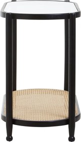 Černý/v přírodní barvě konzolový stolek se skleněnou deskou 49x100 cm Cebu – Premier Housewares