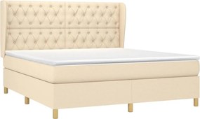 Box spring postel s matrací krémová 160x200 cm textil 3128778
