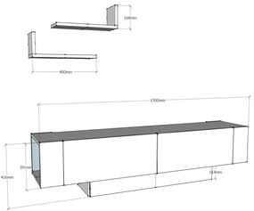 TV stolek MATERA 150 cm bílý