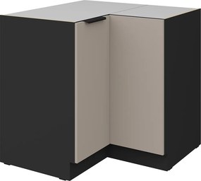ARIA cb | dolní skříňka 90x90 DN 2F rohová s policí | 90x90 cm | černá/béžová