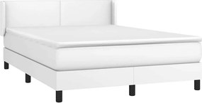 Box spring postel s matrací bílá 140x200 cm umělá kůže 3130662
