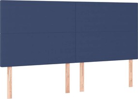 Box spring postel s matrací a LED modrá 200x200 cm textil 3134747