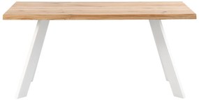 Dubový jídelní stůl Somcasa Lucina 220 x 100 cm s bílou podnoží