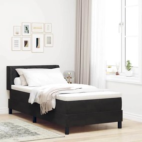 Postel s boxspringem s čelo Černý 200 x 90 cm samet 3341506