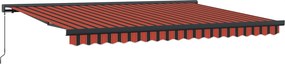 Stahovací markýza Červená a černá 450 × 300 cm Plátno a hliník 3330889