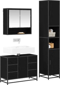 Sada koupelnového nábytku 3 ks Černý dub 90 x 33 x 60 cm 3402487