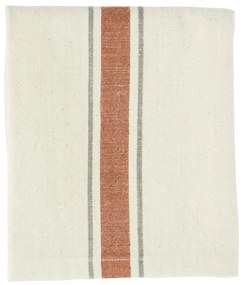 MADAM STOLTZ Bavlněná utěrka Off White/Tomato/Taupe 45 x 70 cm, krémová barva, textil