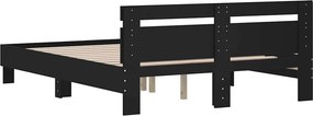 Rám postele s čelem černý 140 x 200 cm kompozitní dřevo 3207421