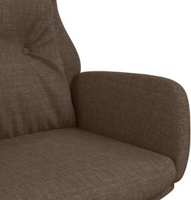 Relaxační křeslo hnědé textil 341293