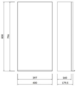 Cersanit - VIRGO závěsná zrcadlová skříňka 40cm, šedá-černá, S522-012