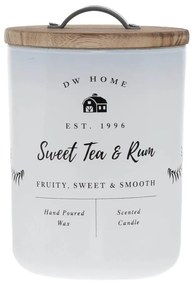 dw HOME Vonná svíčka ve skle Sweet Tea & Rum 425 g, bílá barva, sklo, vosk