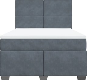 Box spring postel s matrací tmavě šedá 160x200 cm samet 3293249